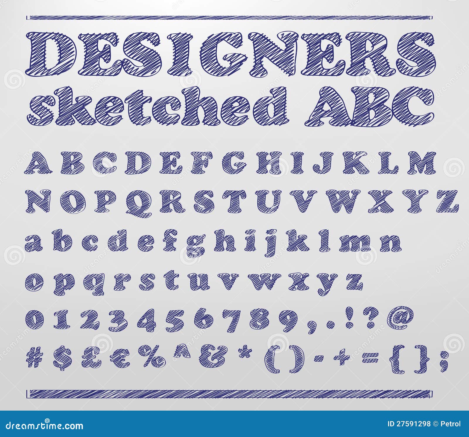 Designers sketched ABC stock vector. Illustration of text - 27591298
