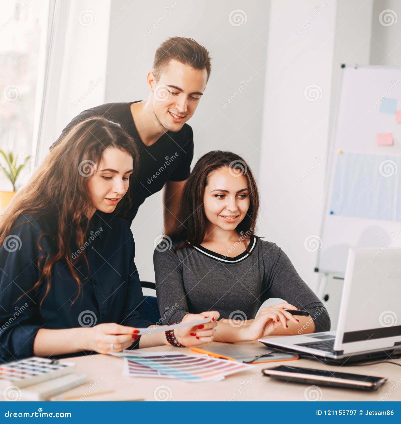 Designers Team Drawing Working with Color Samples Stock Image - Image ...