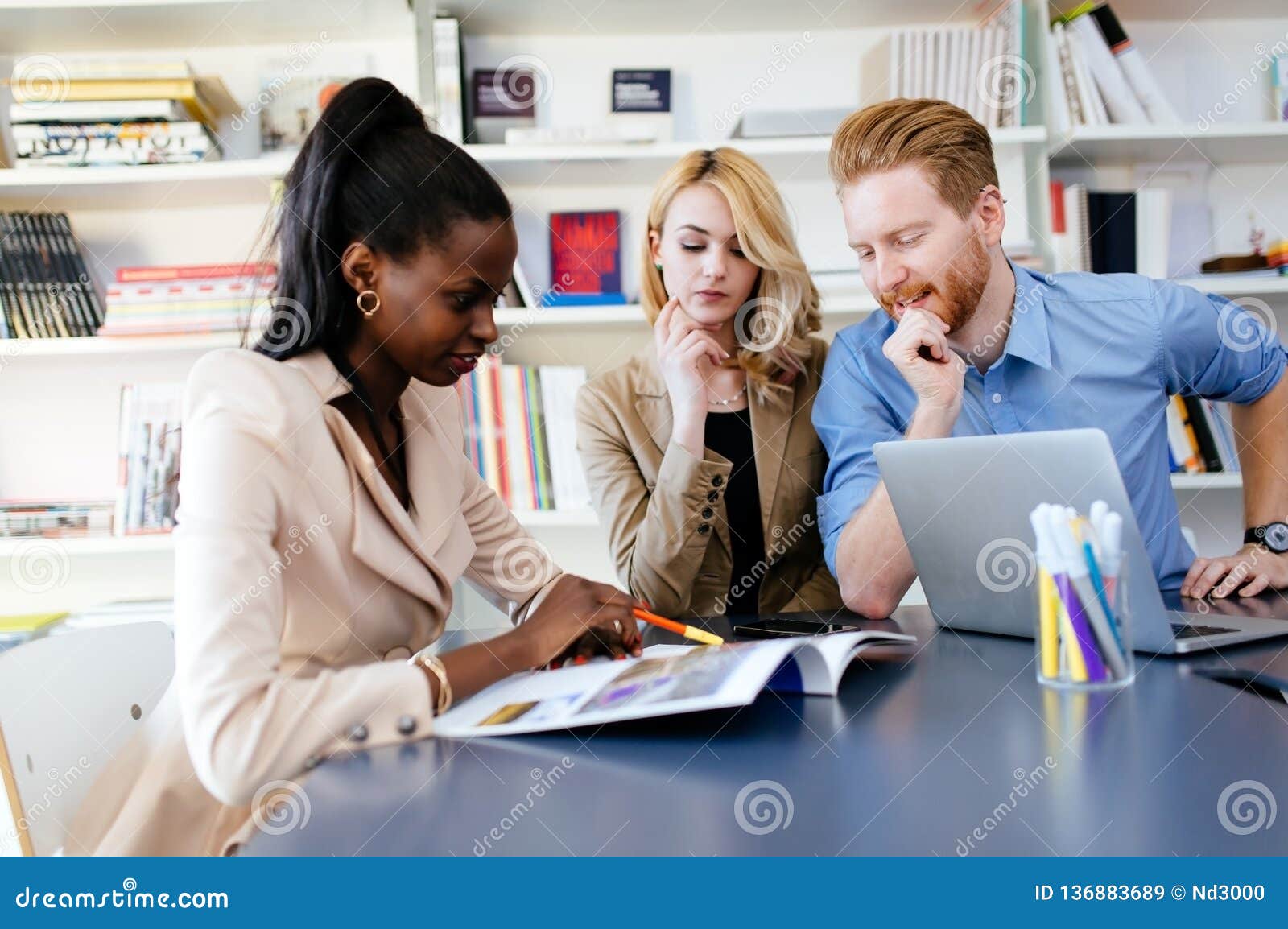 Designers Working As a Team in Office Stock Image - Image of architect ...