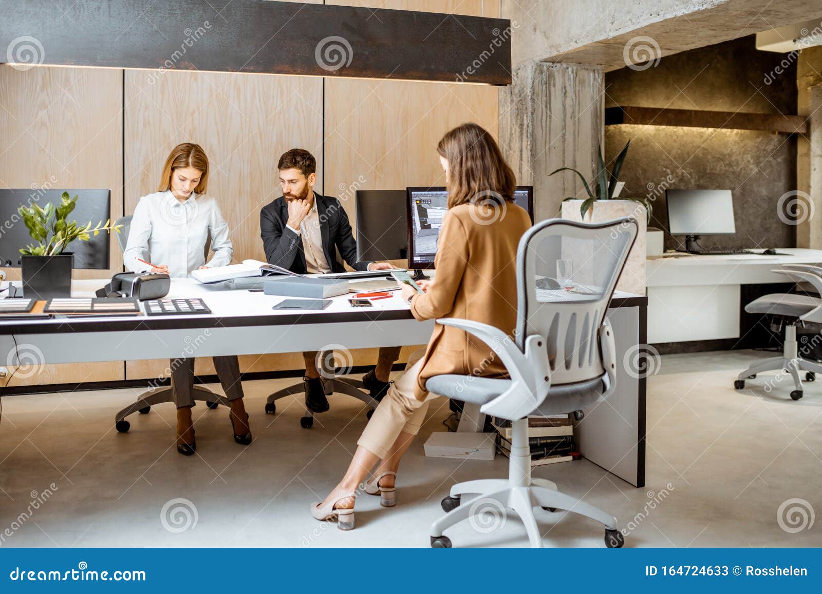 Designers Working on the Computers in the Office Stock Image - Image of ...