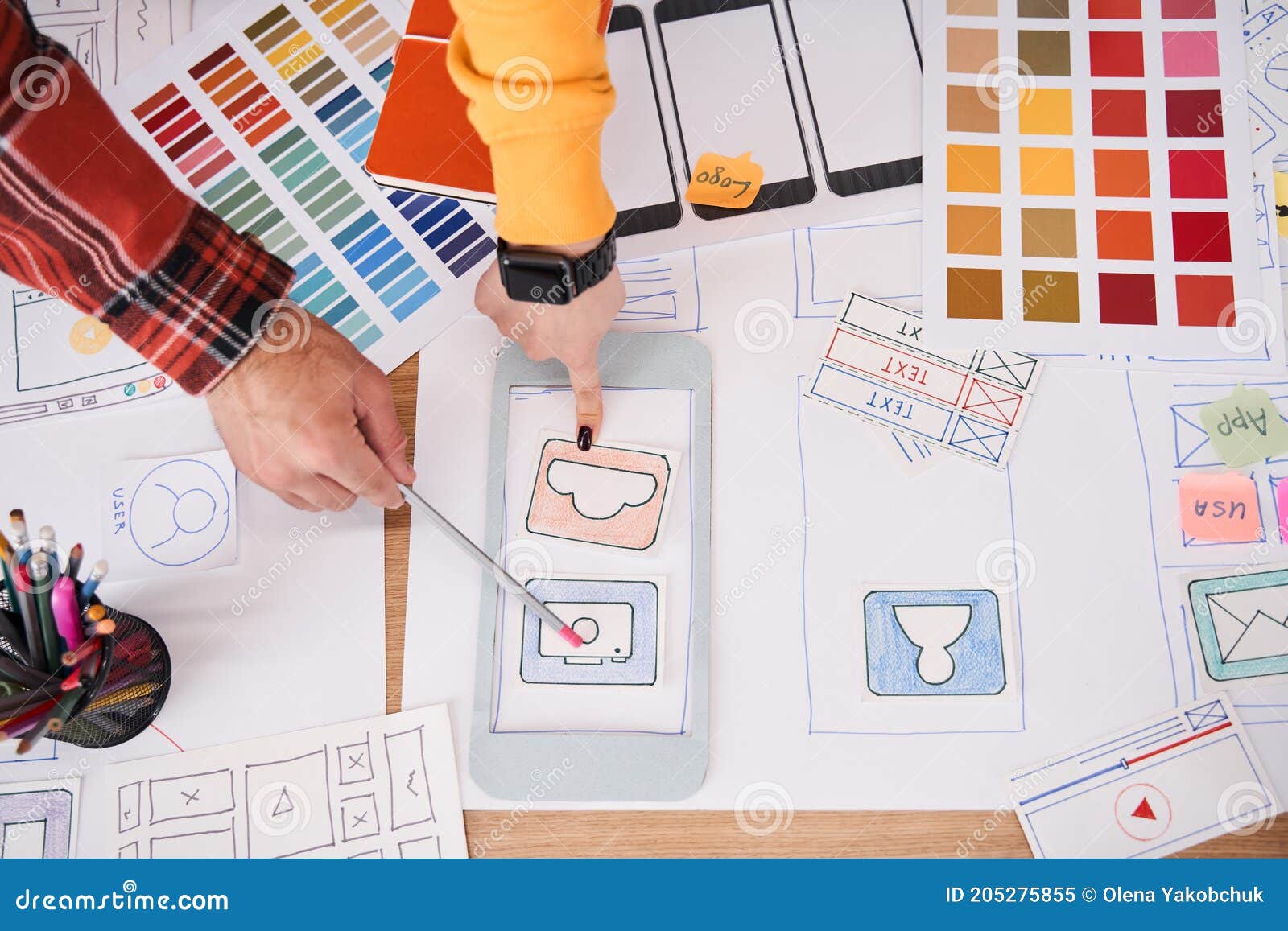 Designers Working and Designing a User Interface Stock Image - Image of ...