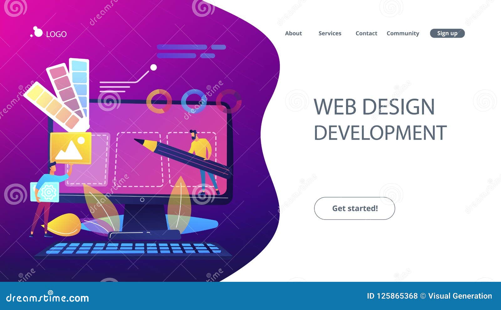 Web Design Development Concept Vector Illustration Stock Vector ...