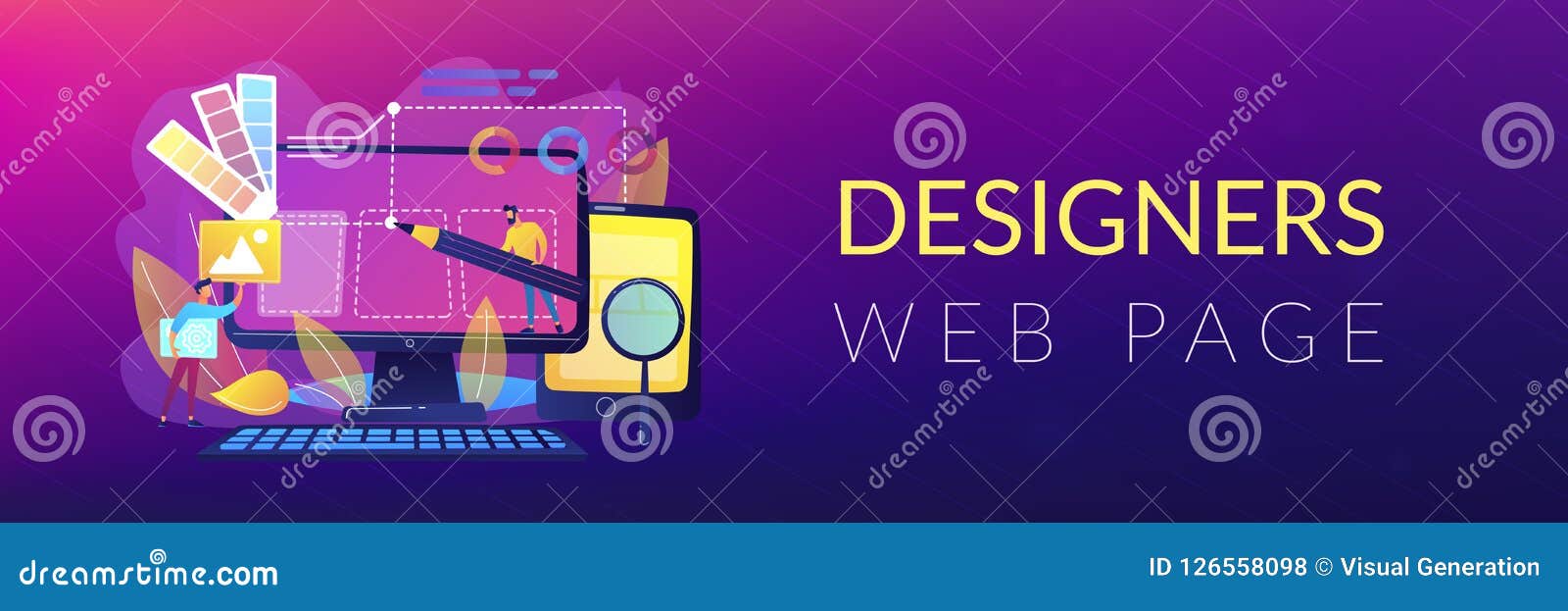 Web Design Development Header or Footer Banner Stock Vector ...