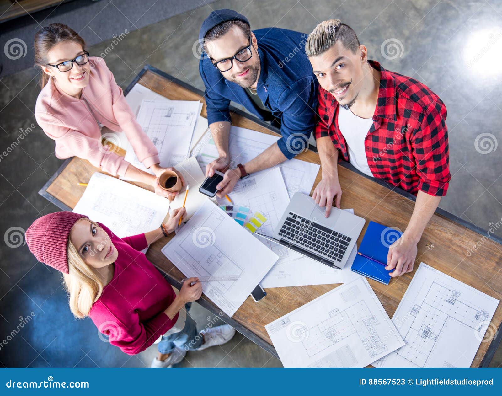 Designers Working at Project Stock Image - Image of people, architects ...