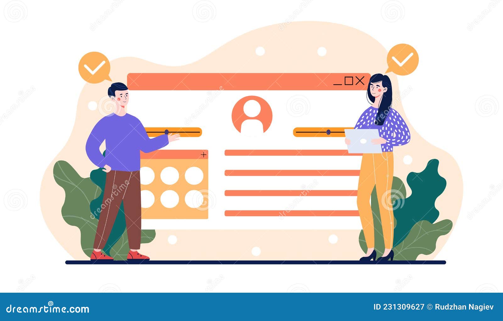 Designers Working on Website Stock Vector - Illustration of hold ...