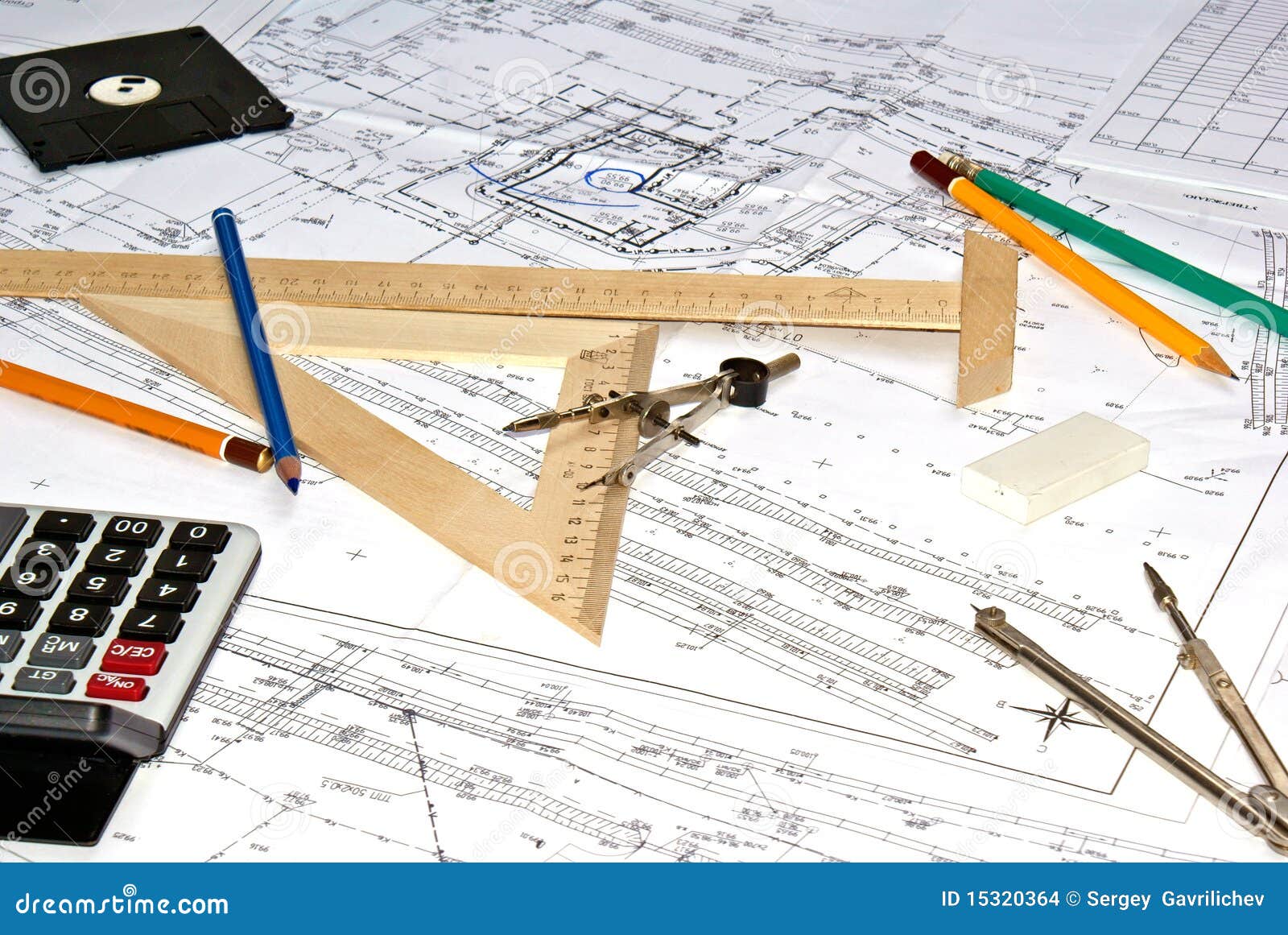 Designing stock photo. Image of architect, draft, diskette - 15320364