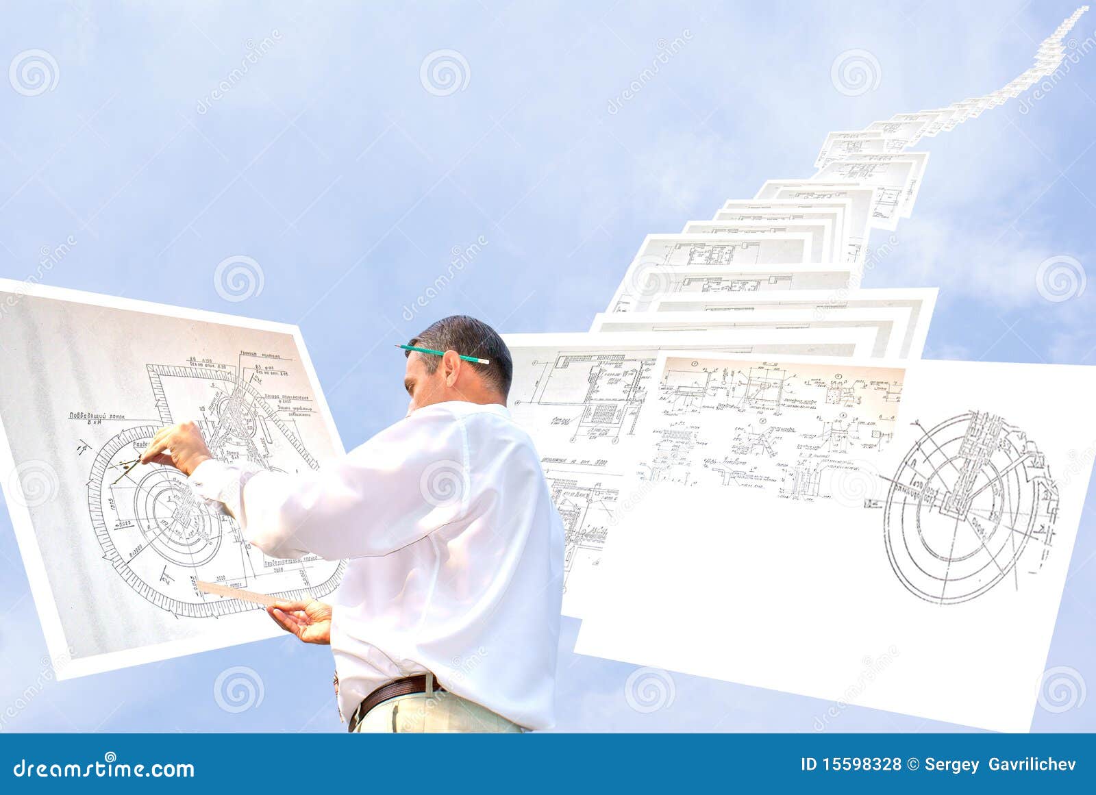 Designing stock photo. Image of blue, engineering, designer - 15598328