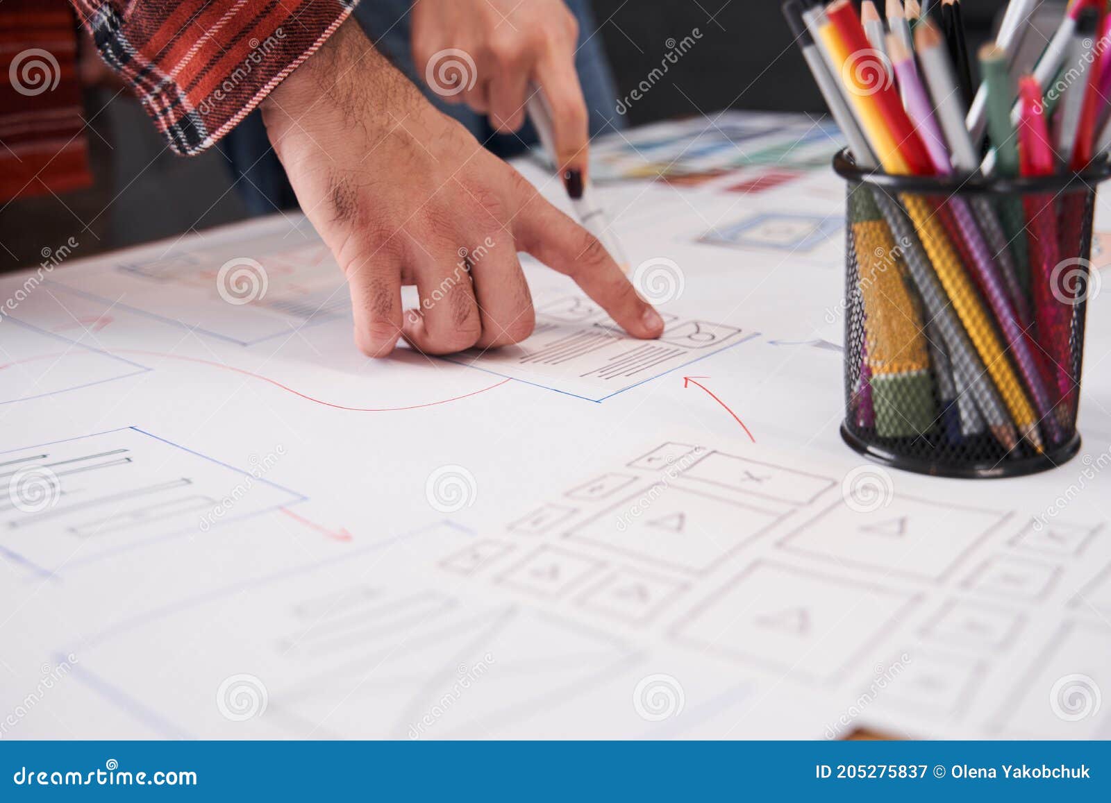 Specialist Creating a Prototype User Experience Interface Stock Image ...