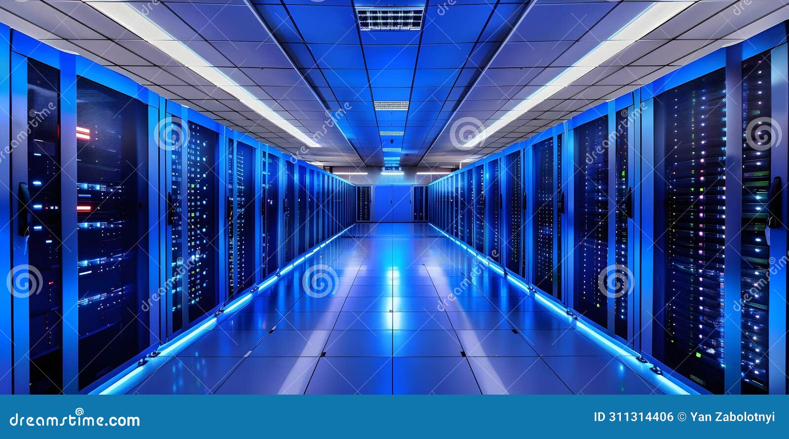 Designing a Cloud Network with Mainframe Storage Servers in a Data Center. Concept Cloud Stock ...