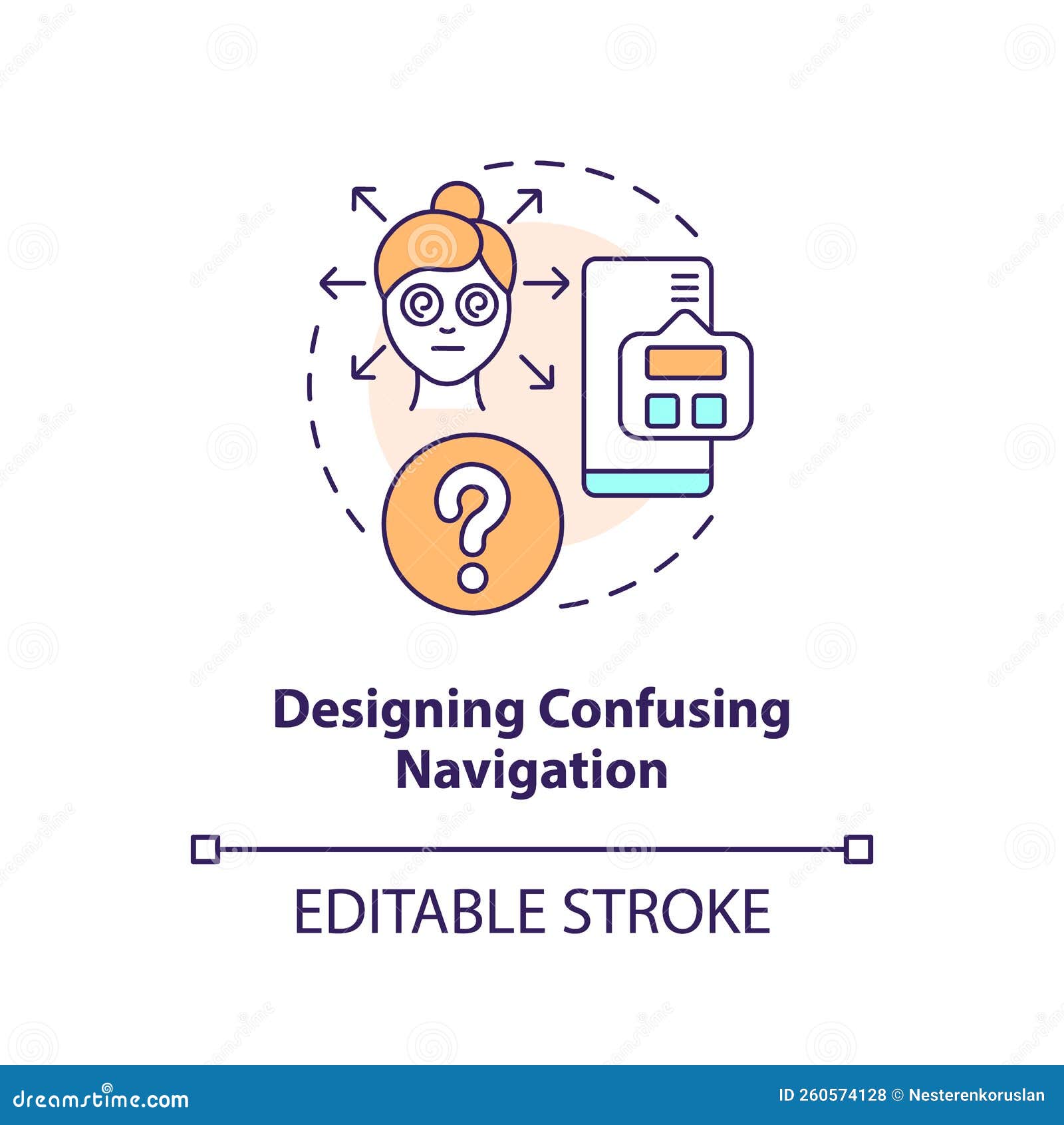 Designing Confusing Navigation Concept Icon Stock Vector - Illustration ...