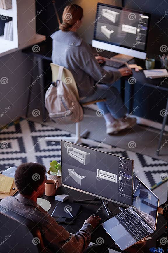 Designing 3D Architectural Models in Office Setting Stock Image - Image ...