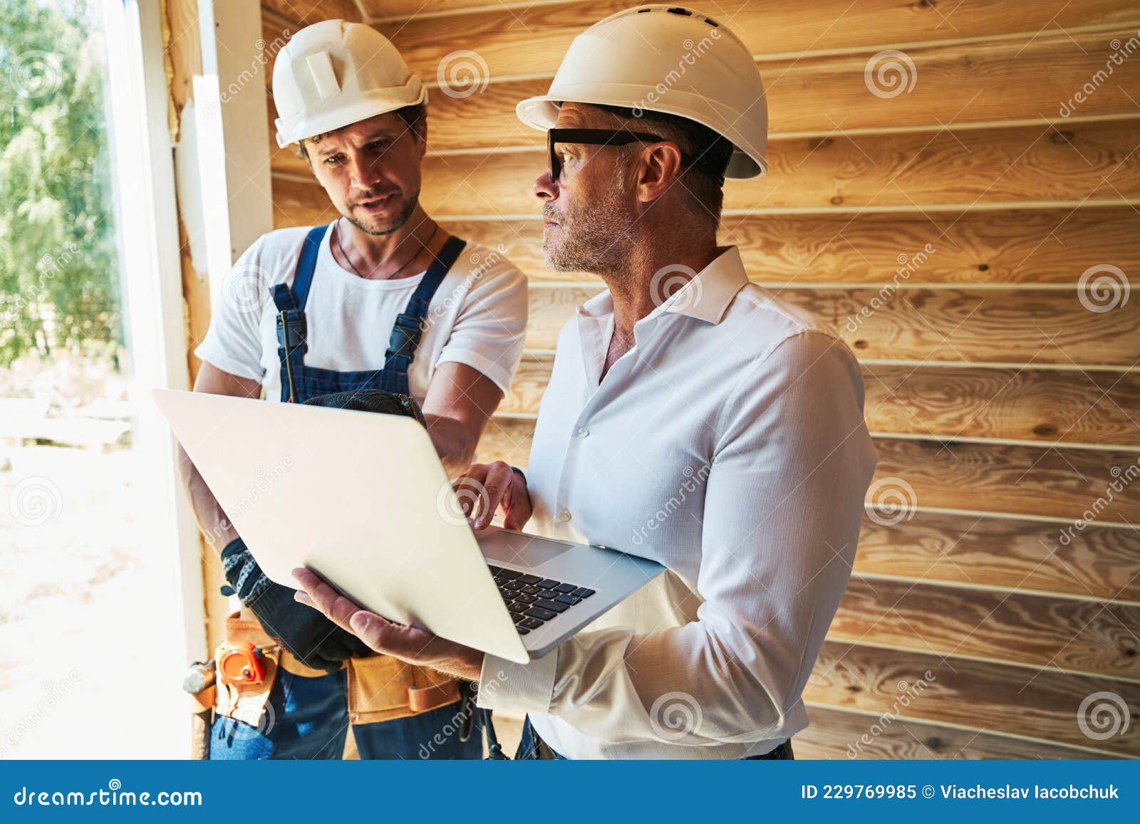 Designing Engineer and Worker are Using Laptop Stock Image - Image of ...