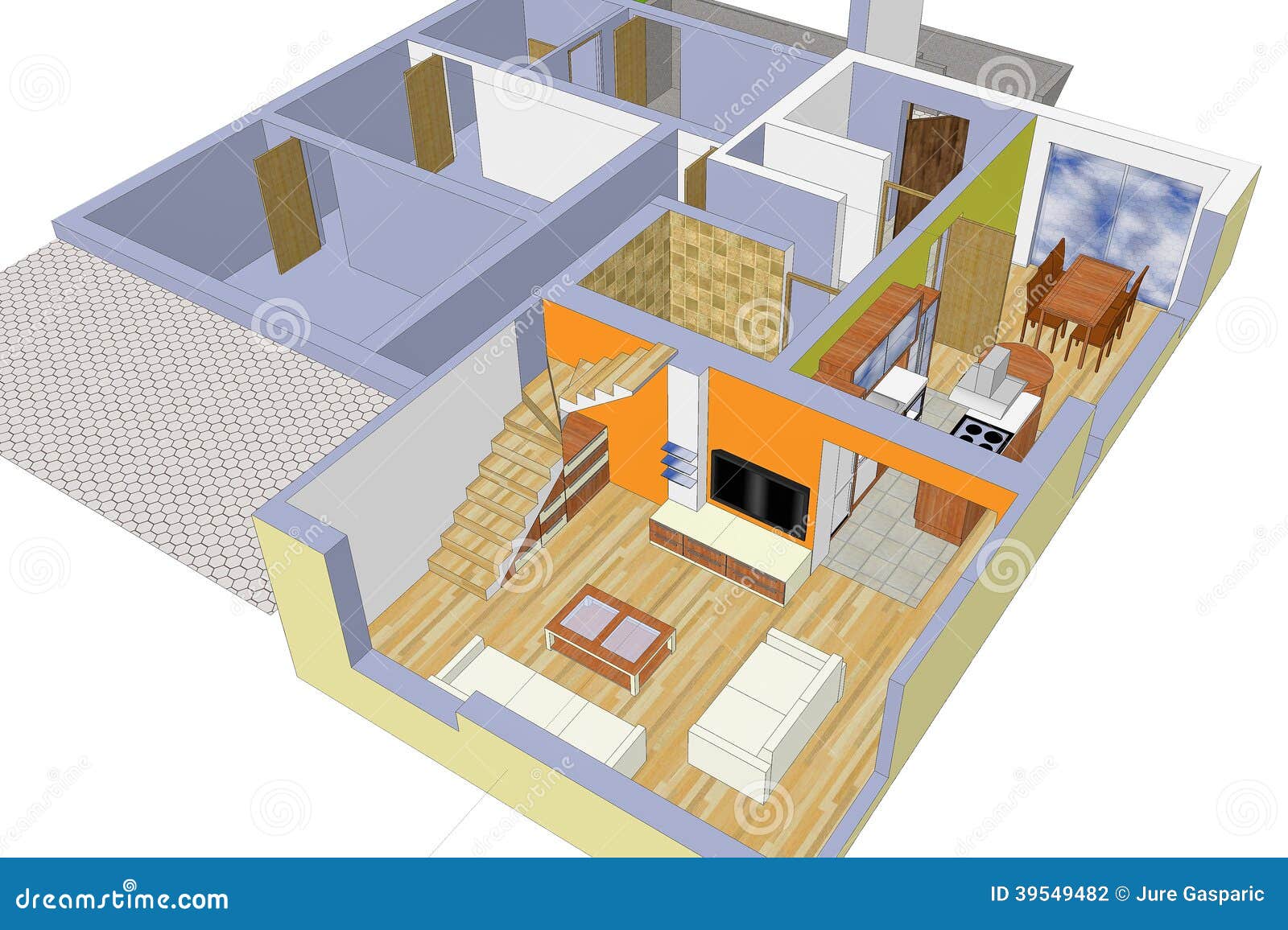 Designing a house stock illustration. Illustration of model - 39549482
