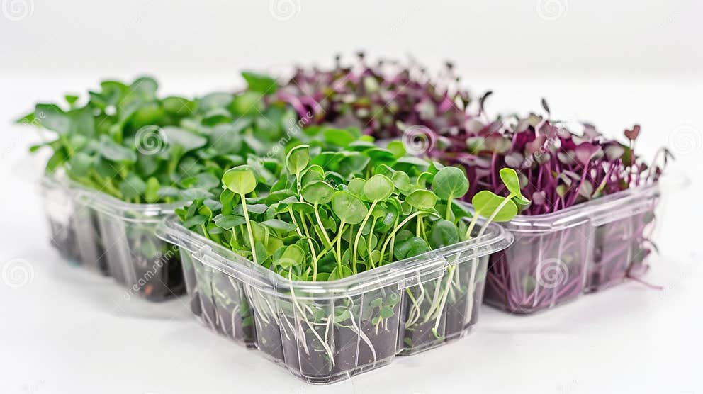 Microgreen Packaging with Clear Windows Stock Illustration ...