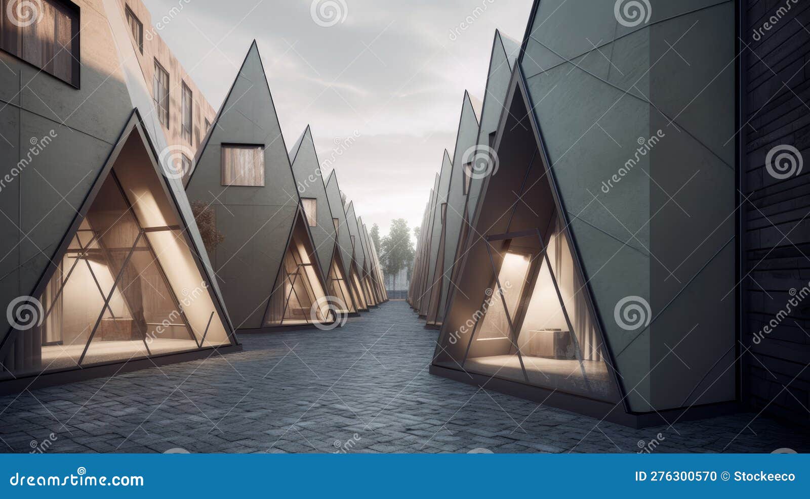 Designing Pedestrian-style Barracks With Triangular Shapes Royalty-Free ...