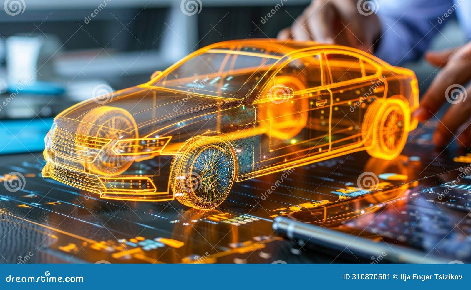Designing Smart Electric Car Concept with Ai on Holographic Display ...