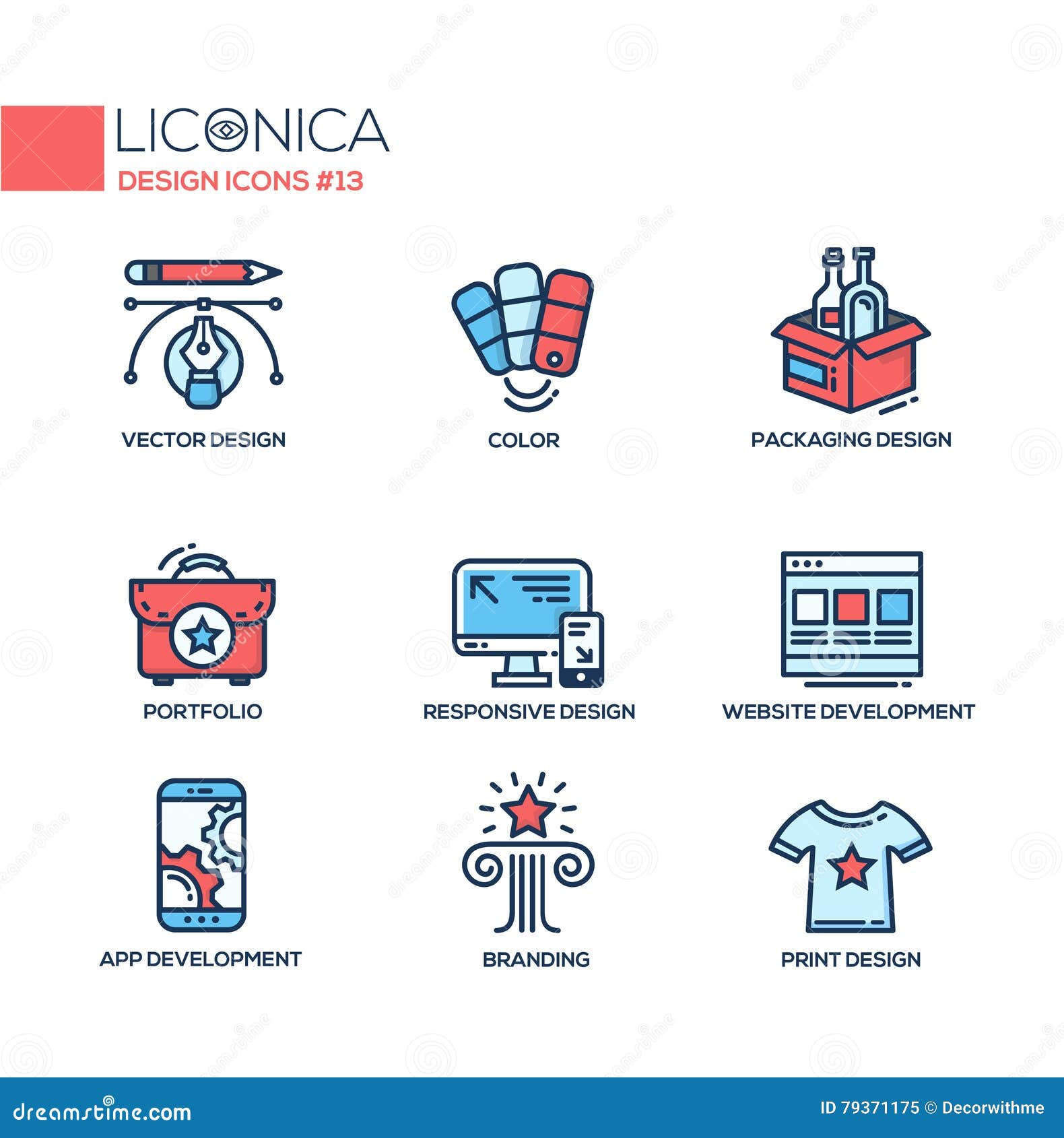 Designing - Thin Line Design Icons, Pictograms Cartoon Vector ...