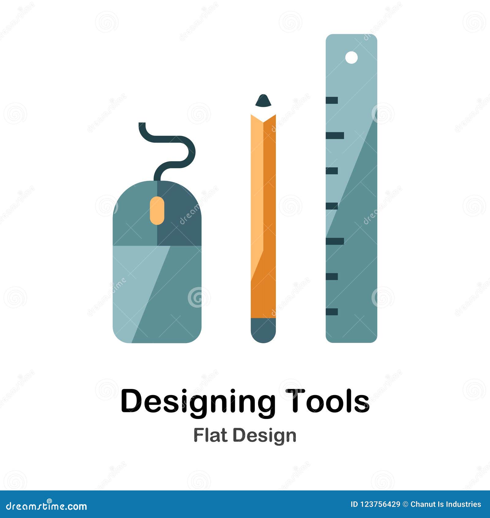 Designing Tools Flat Icon stock vector. Illustration of ruler - 123756429