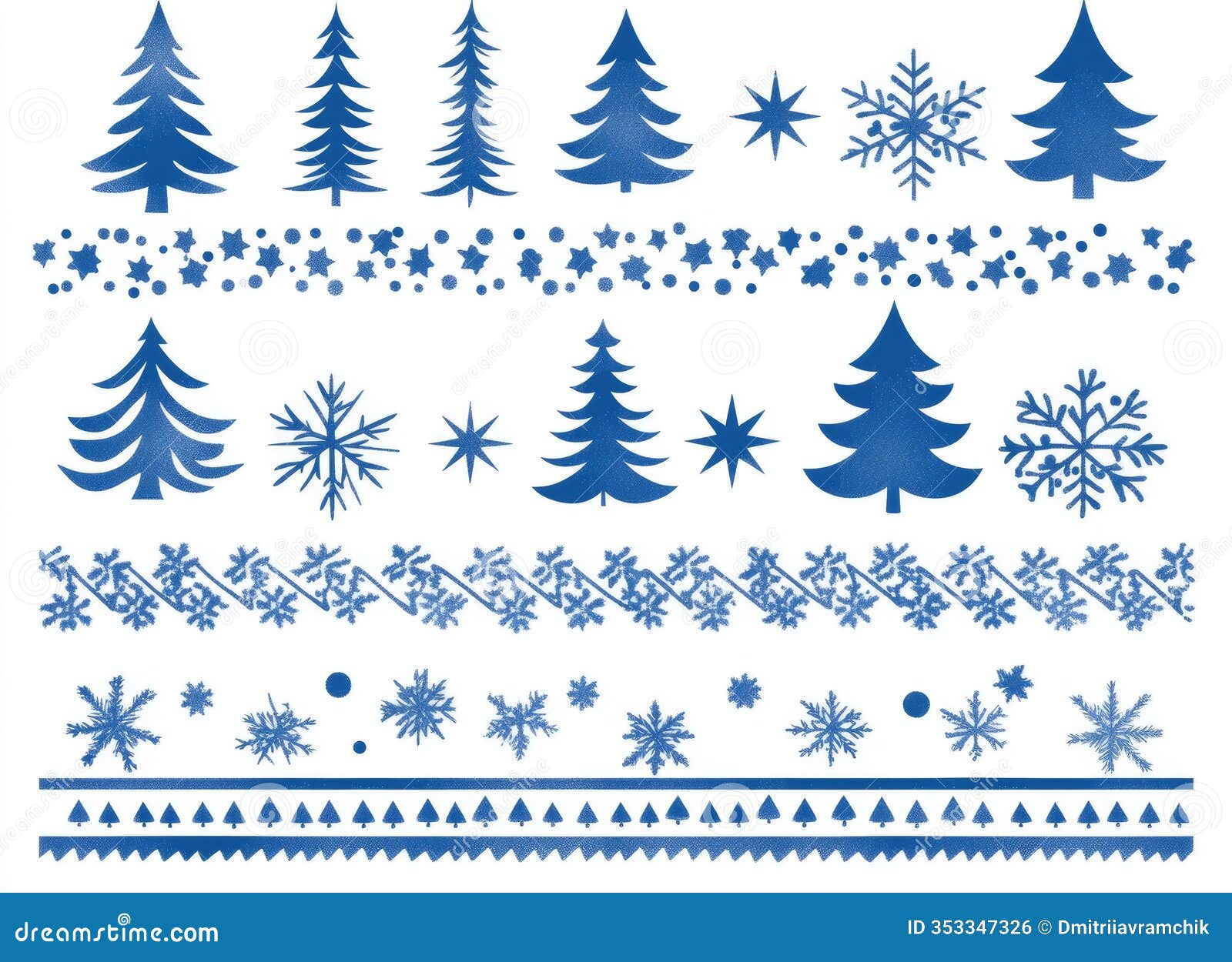 Designs for Christmas Border Dividers and Decorative Elements. Stock ...