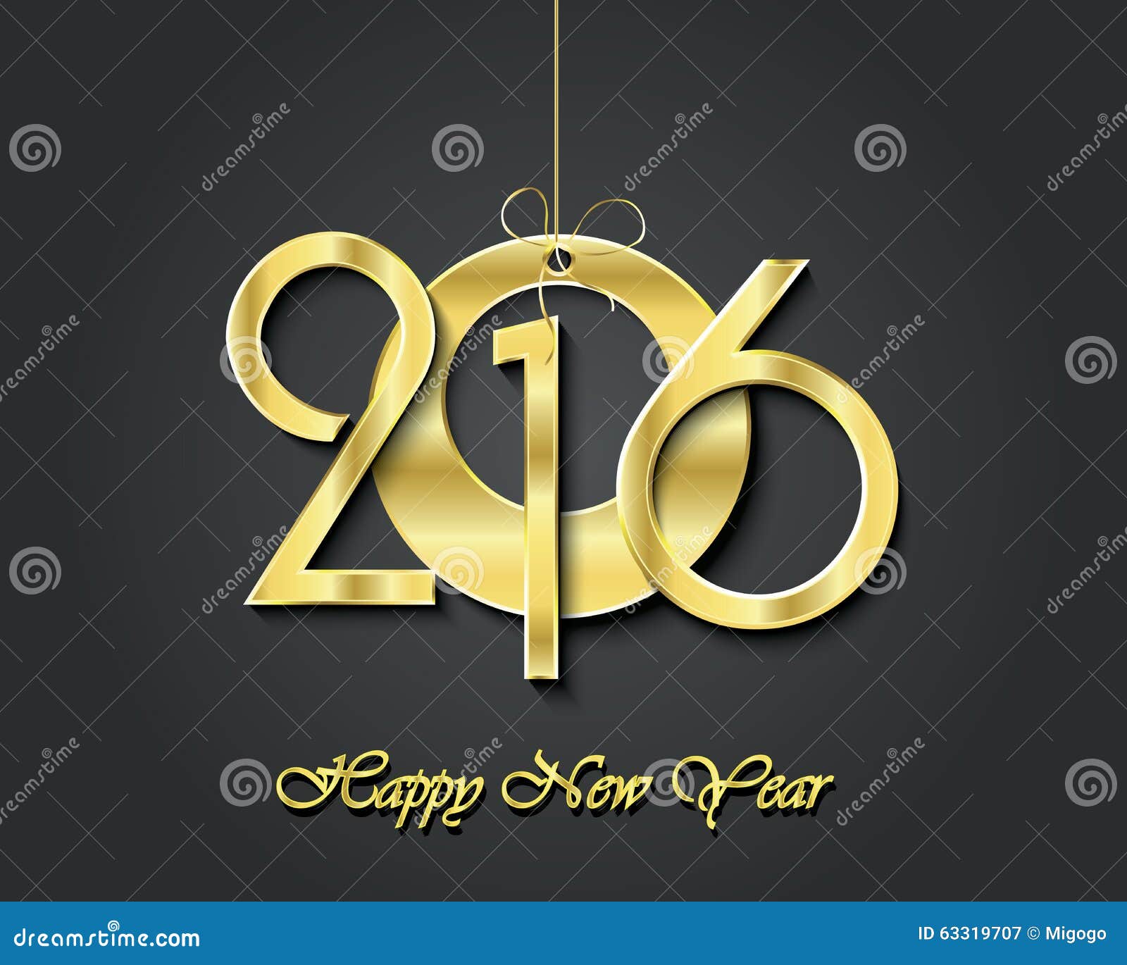 2016 Designs De Carte De Salutation Symbole D'or Illustration de ...