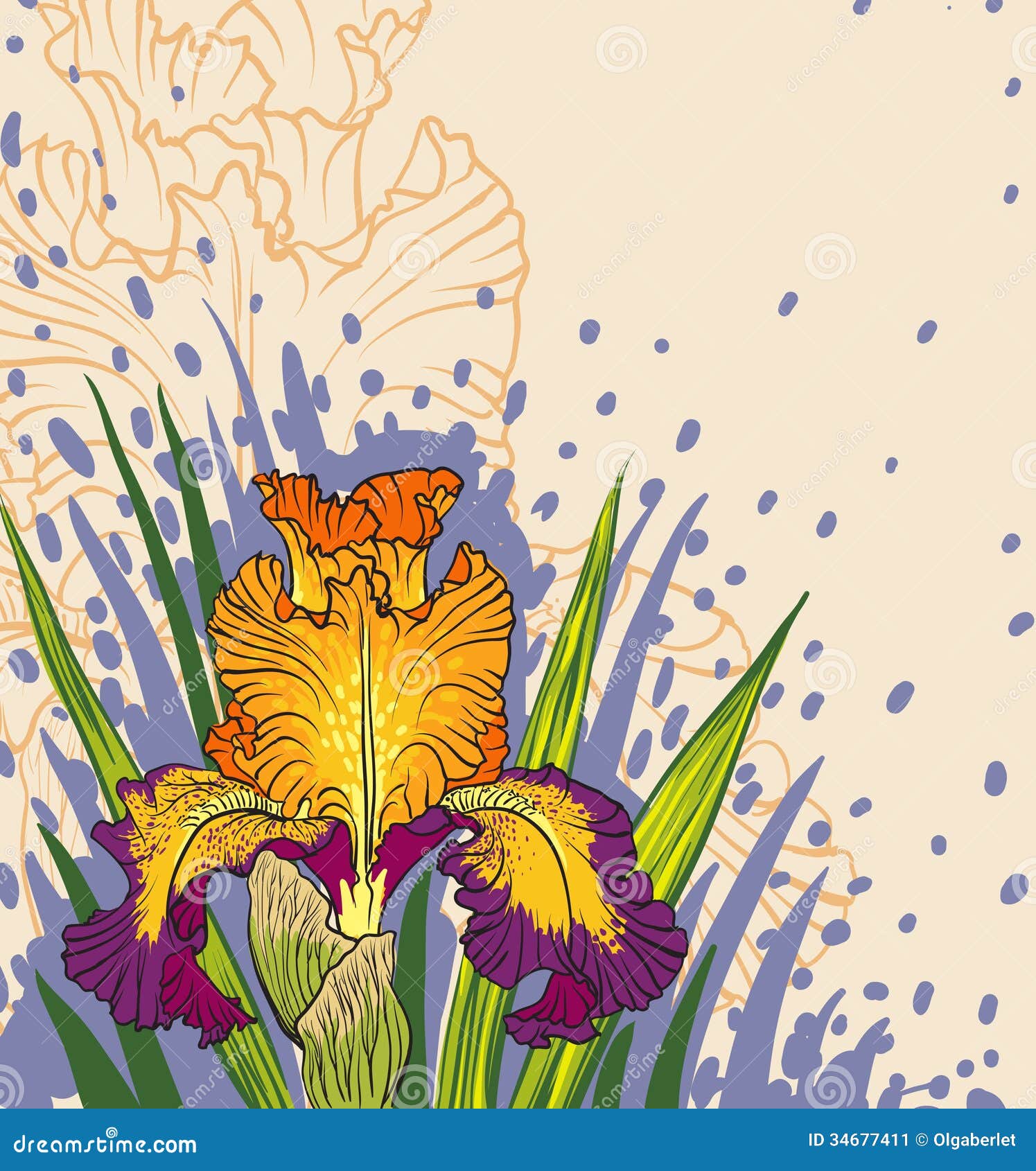 Designs of iris flowers stock vector. Illustration of design - 34677411