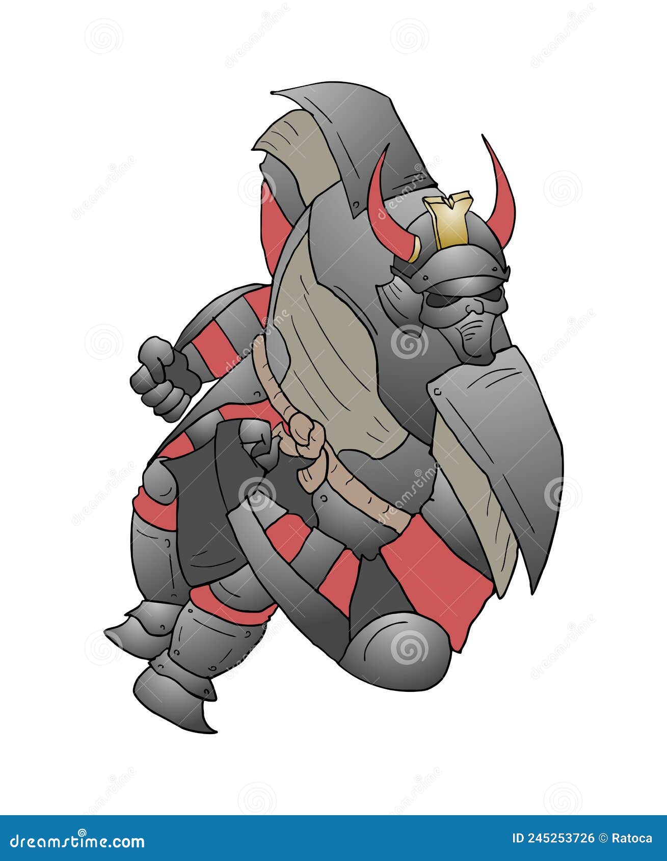 Desing of Warrior with Shogun Armor Stock Vector - Illustration of ...