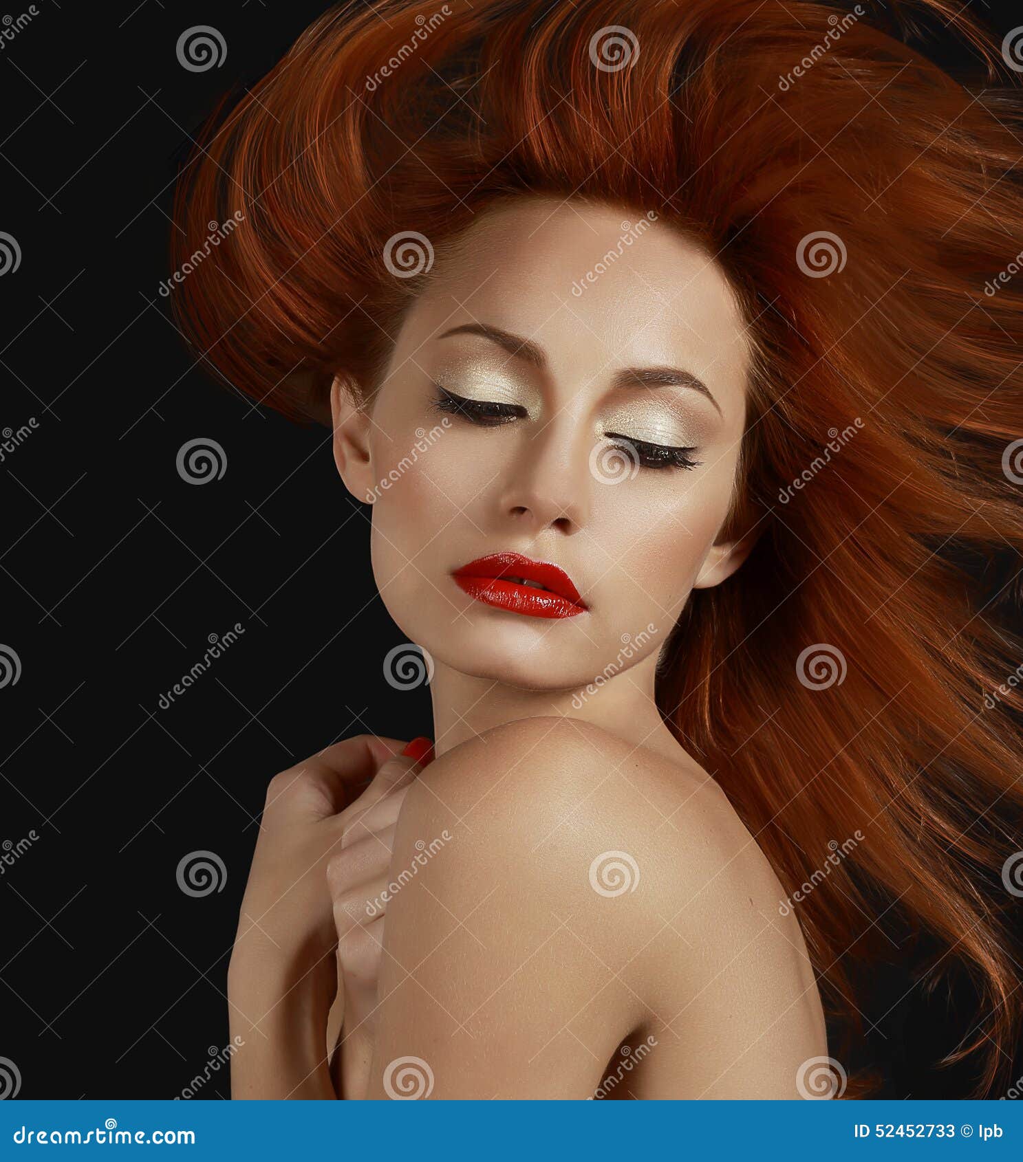 Desirable Redhead Woman with Red Lips Stock Image - Image of dreaminess ... Desirable Redhead Woman with Red Lips Stock Image - Image of dreaminess ...