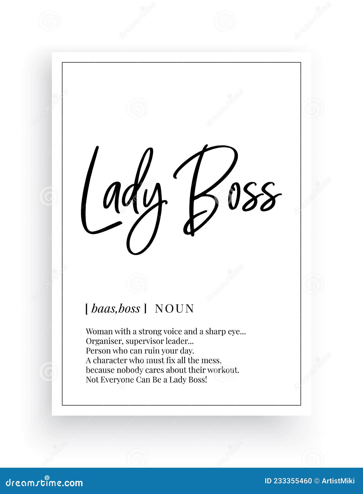 Lady Boss Definition, Vector Stock Vector - Illustration of artwork ...