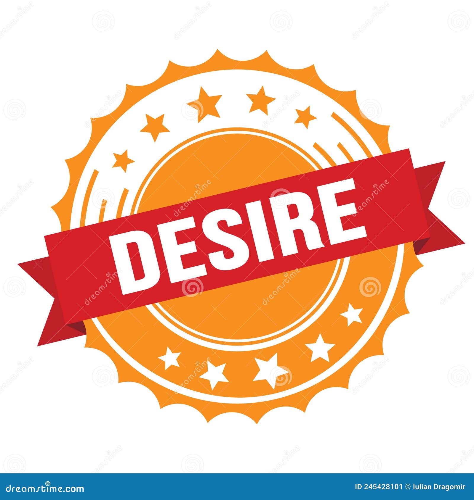 DESIRE Text on Red Orange Ribbon Stamp Stock Illustration ...