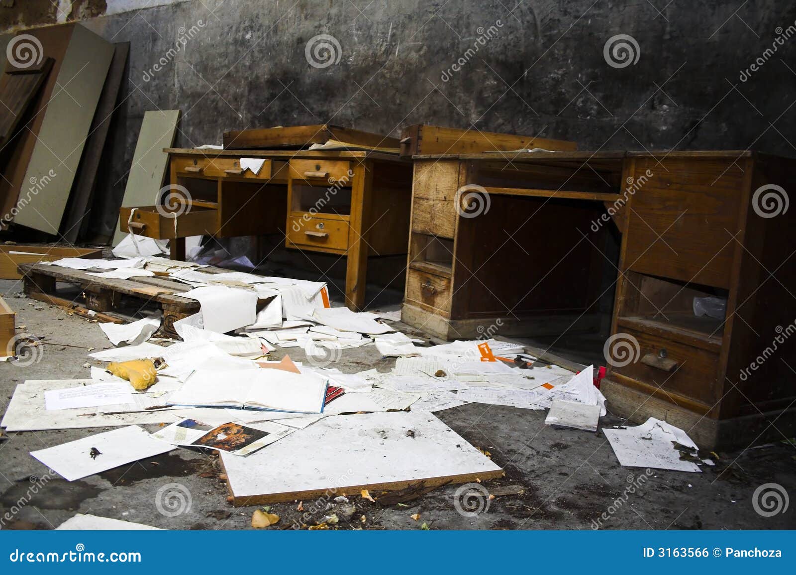 Desk stock photo. Image of abandoned, brown, desk, floor - 3163566