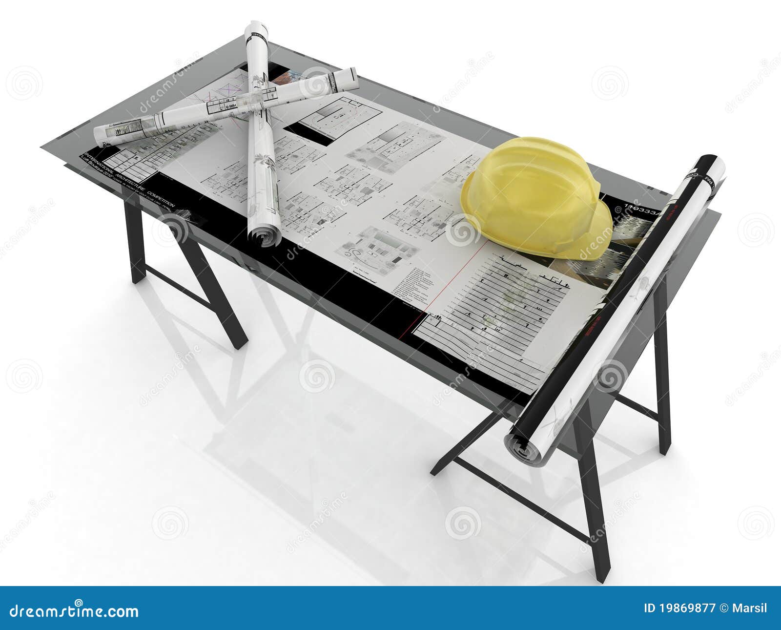 Desk architect stock illustration. Illustration of diagram - 19869877