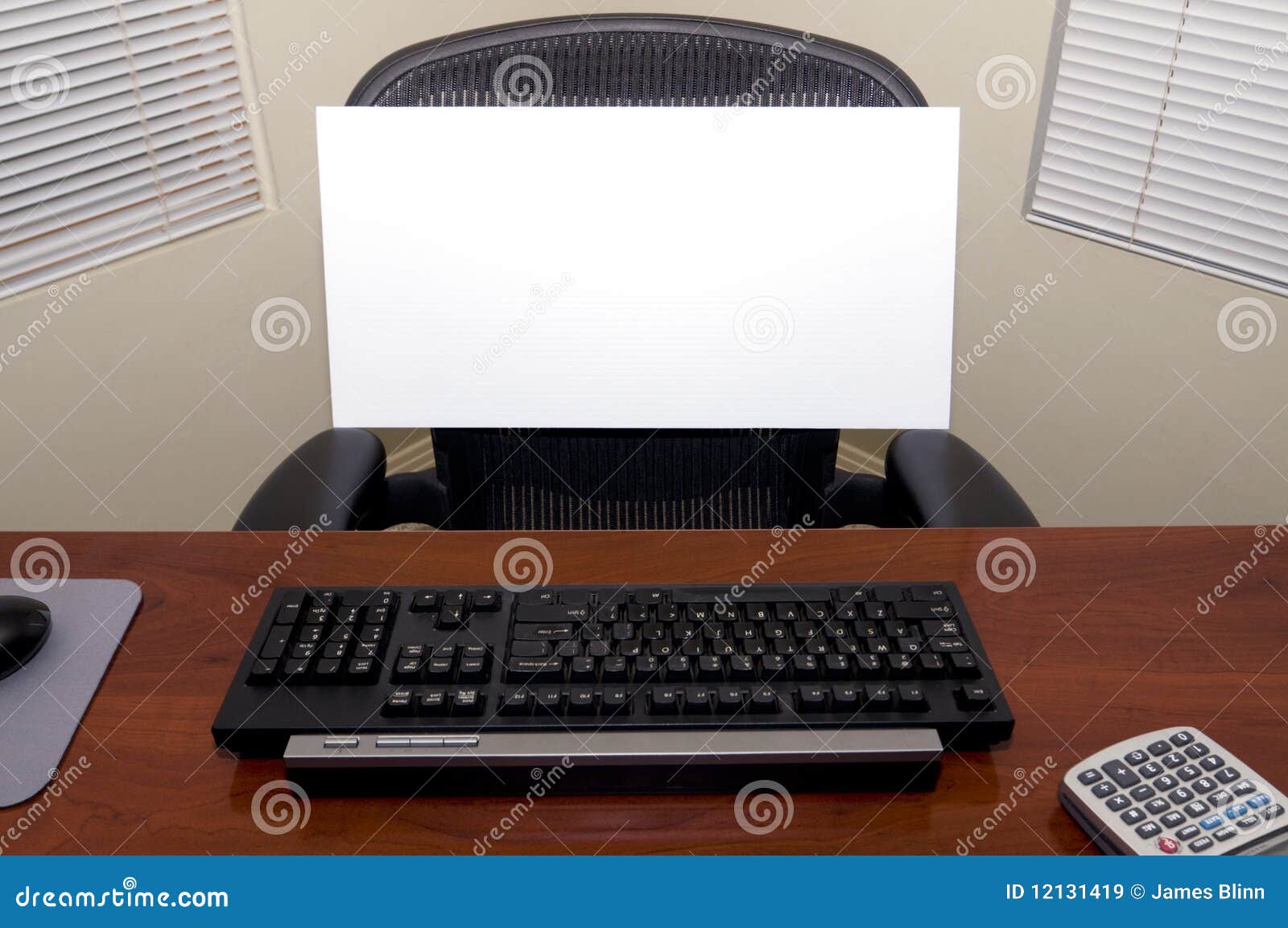 Desk and Blank Sign stock image. Image of blank, fired - 12131419