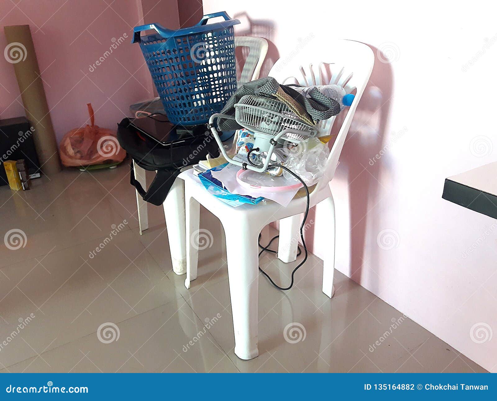 Table Chairs that are Messy and Cluttered Stock Illustration ...