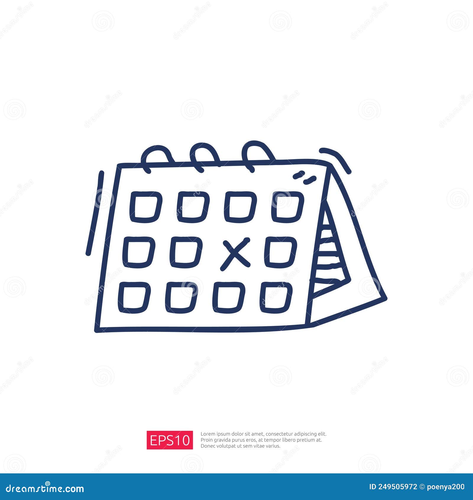 Desk Calendar Doodle Line Icon Stock Vector - Illustration of date ...