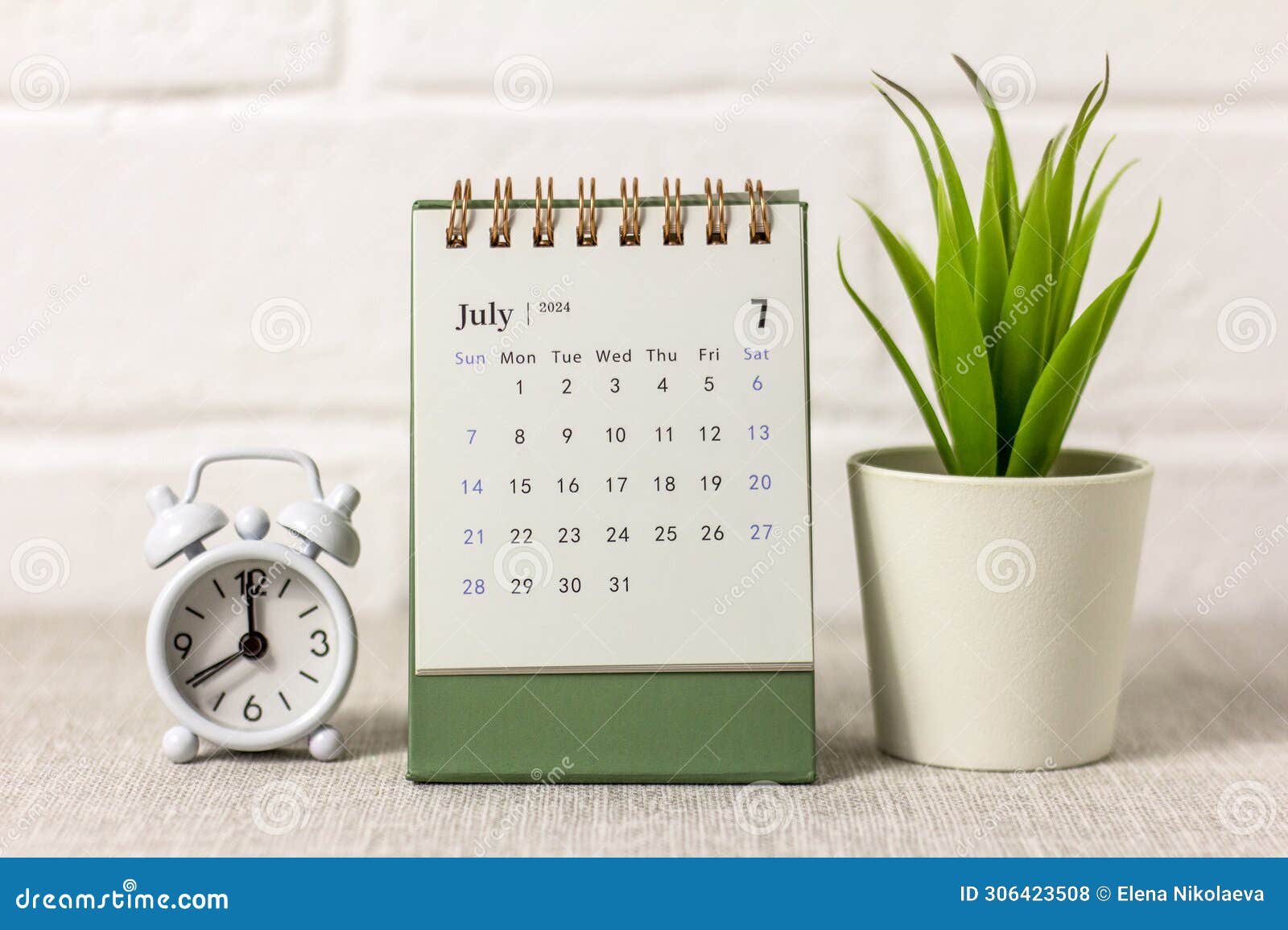 Desk Calendar for July 2024 on the Desktop. Stock Photo - Image of ...