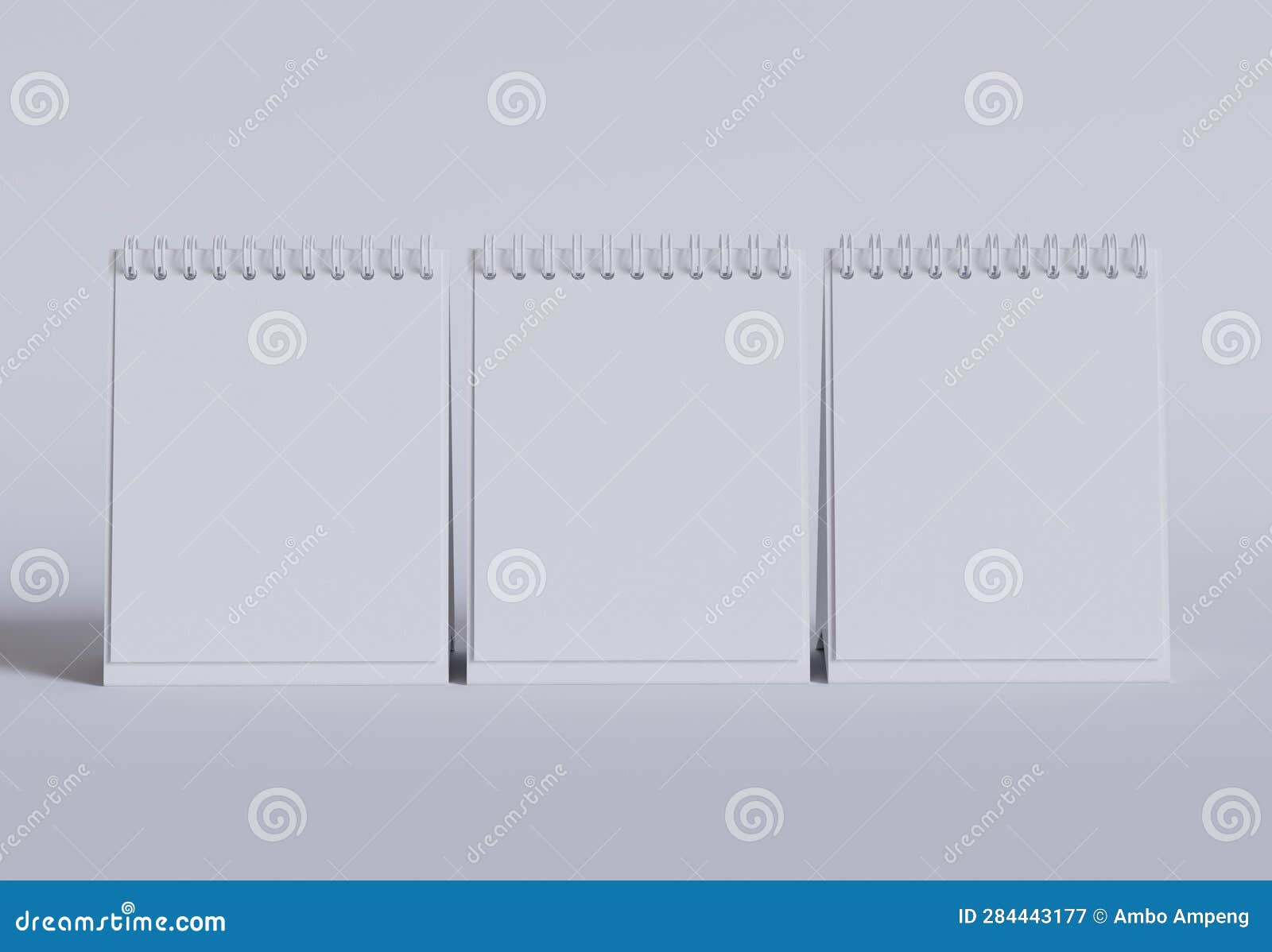 Desk Calender Set White Color and Realistic Texture Stock Illustration ...