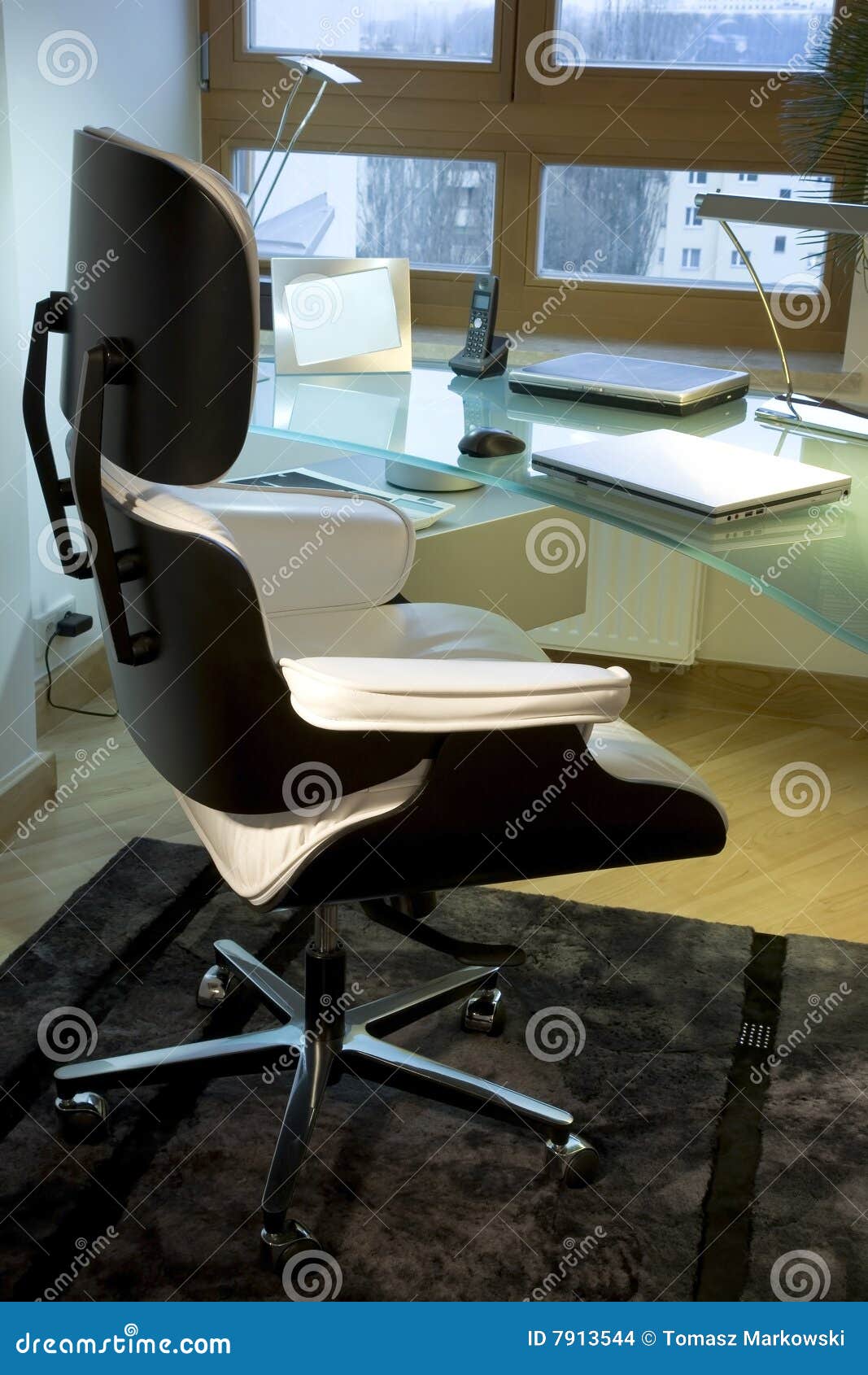 Desk and chair stock photo. Image of interior, office - 7913544