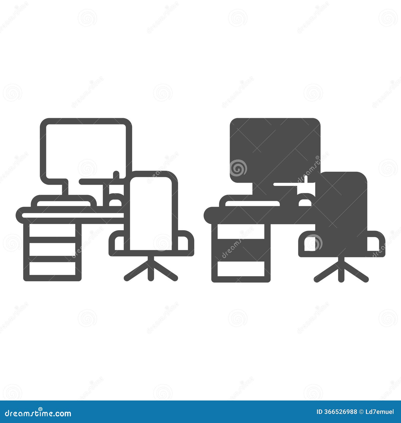 Desktop Pc Line Icons Signs Set. Design Collection Of Computer, Desktop ...