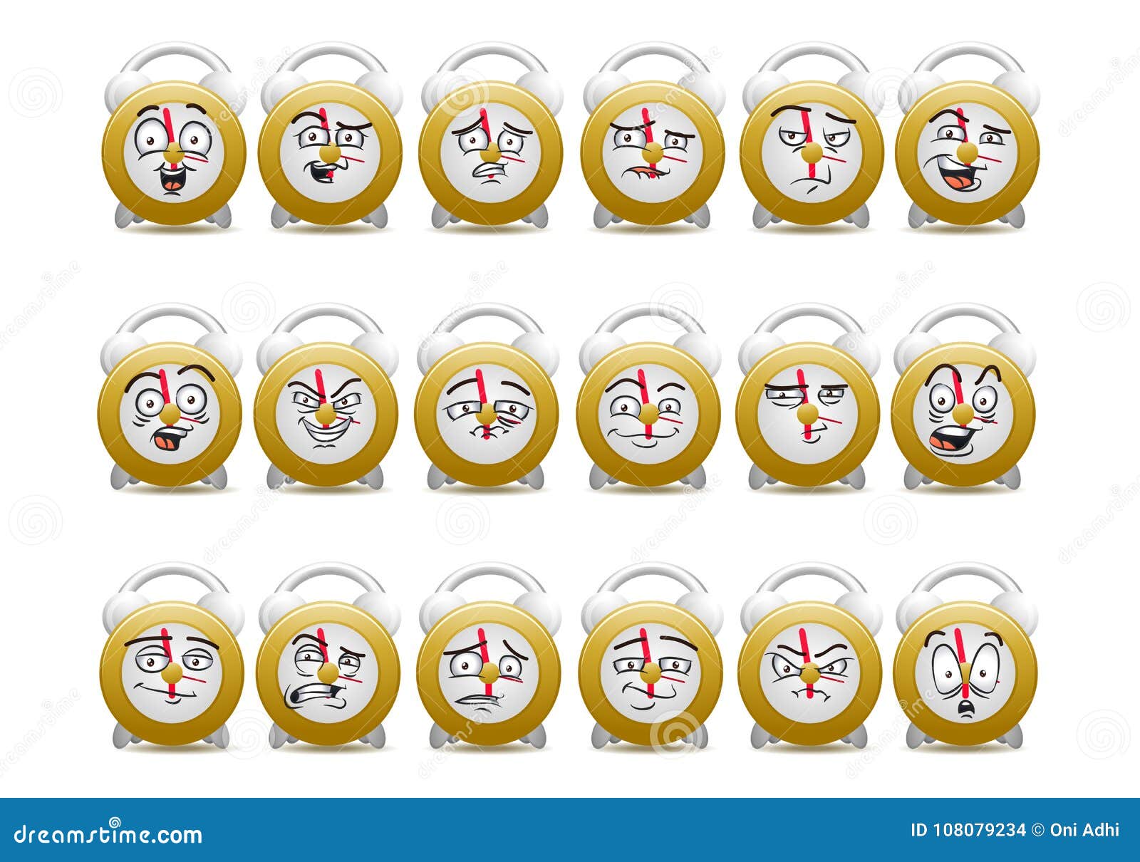 Desk clock avatar icon set stock vector. Illustration of design - 108079234