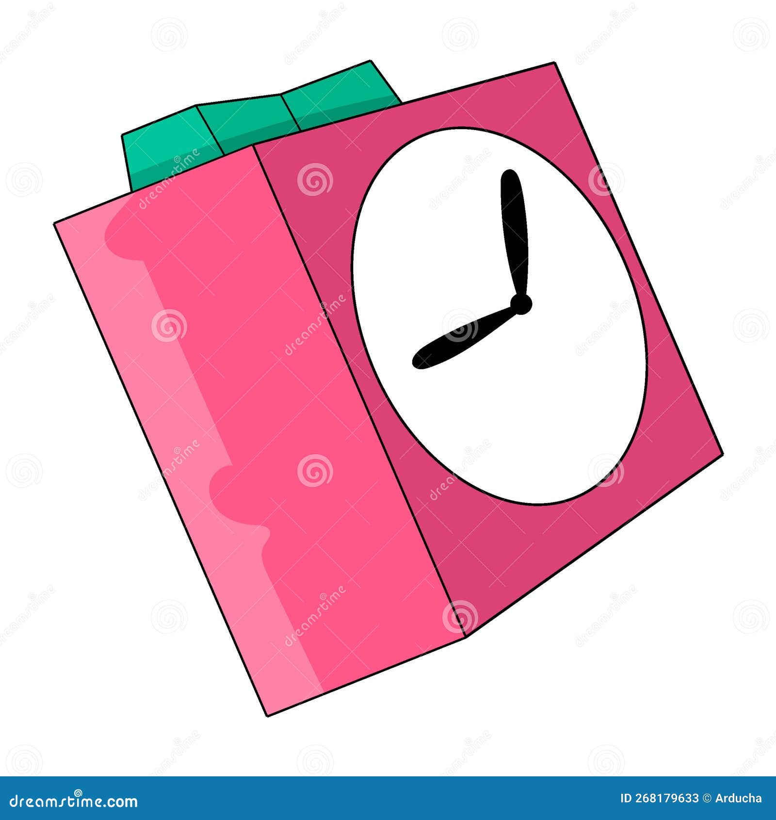 Desk Clock Box Icon Flat Design Stock Vector - Illustration of doodle ...