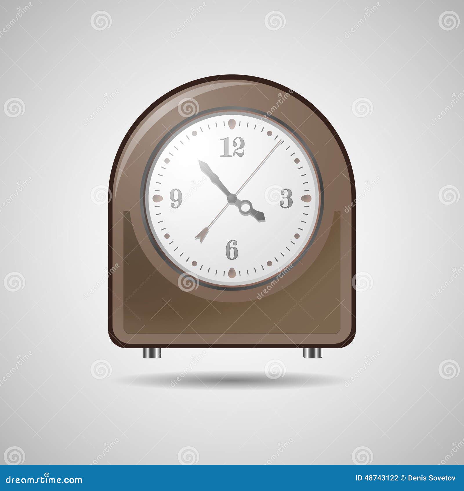 Desk clock stock vector. Illustration of gear, instrument - 48743122