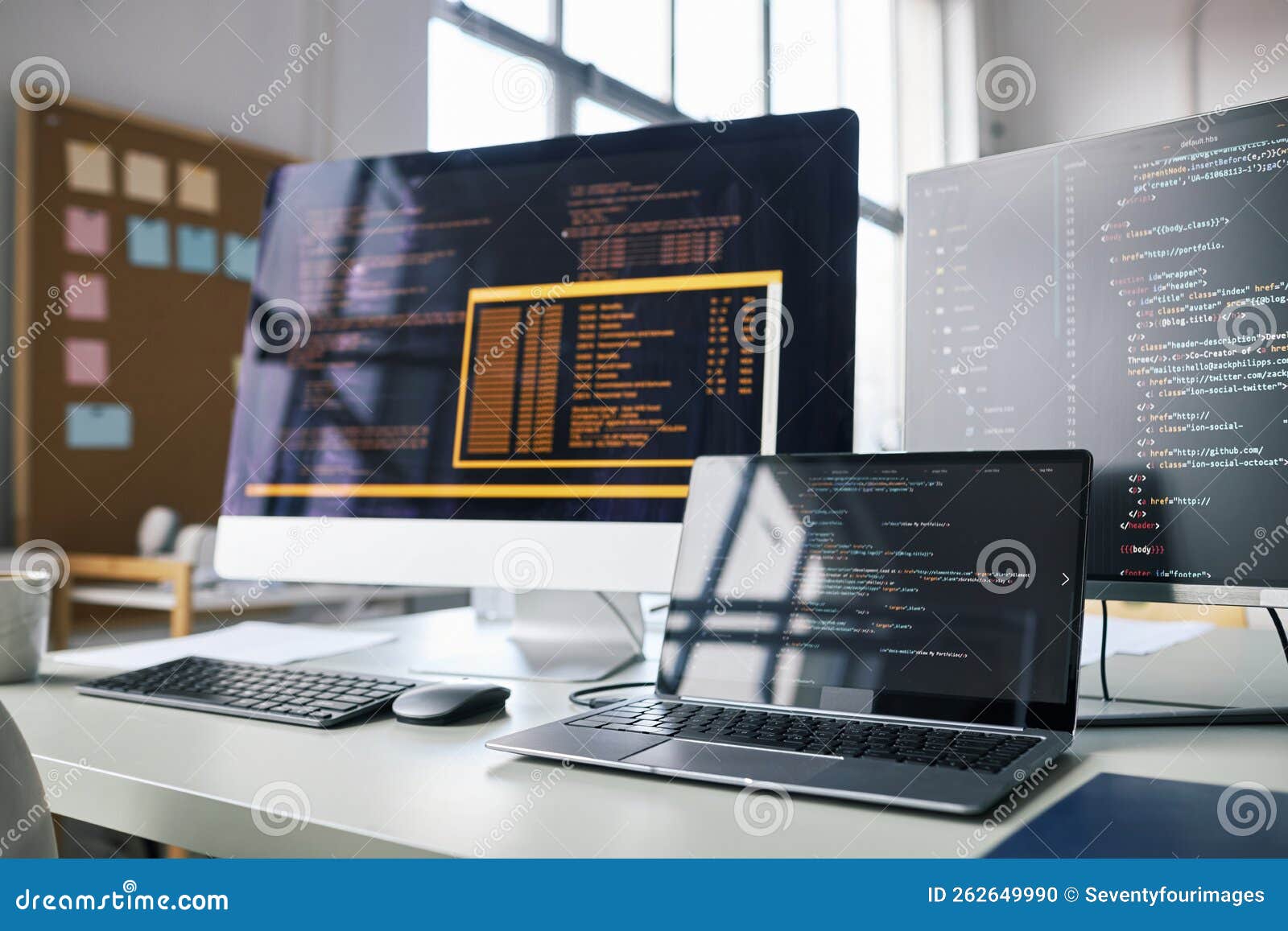 Desk in it Company Office stock photo. Image of office - 262649990