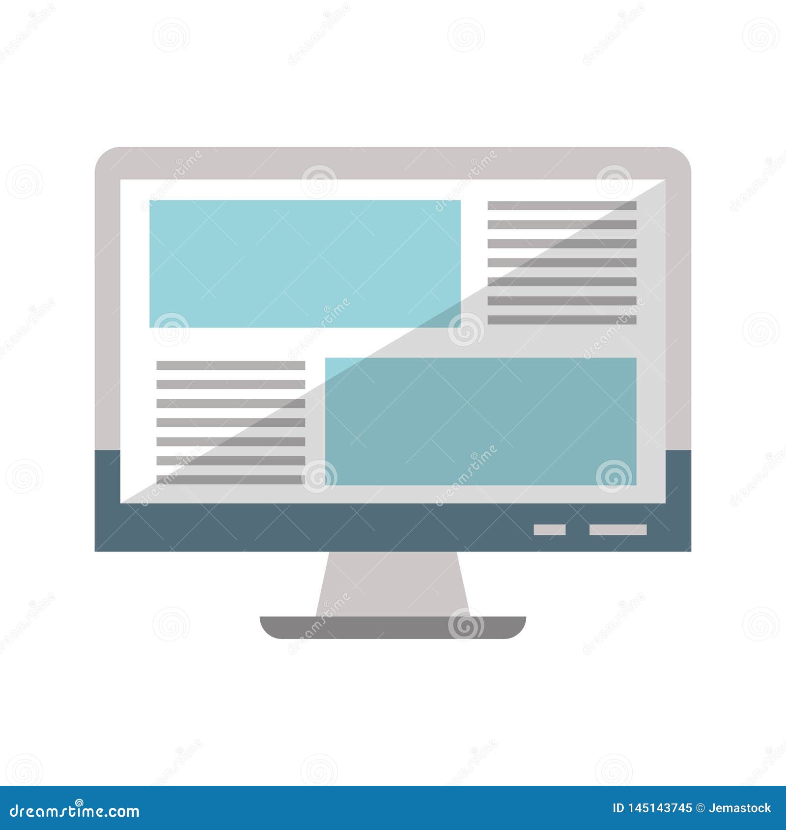 Desk Computer Browsing the Internet Isolated Stock Vector ...