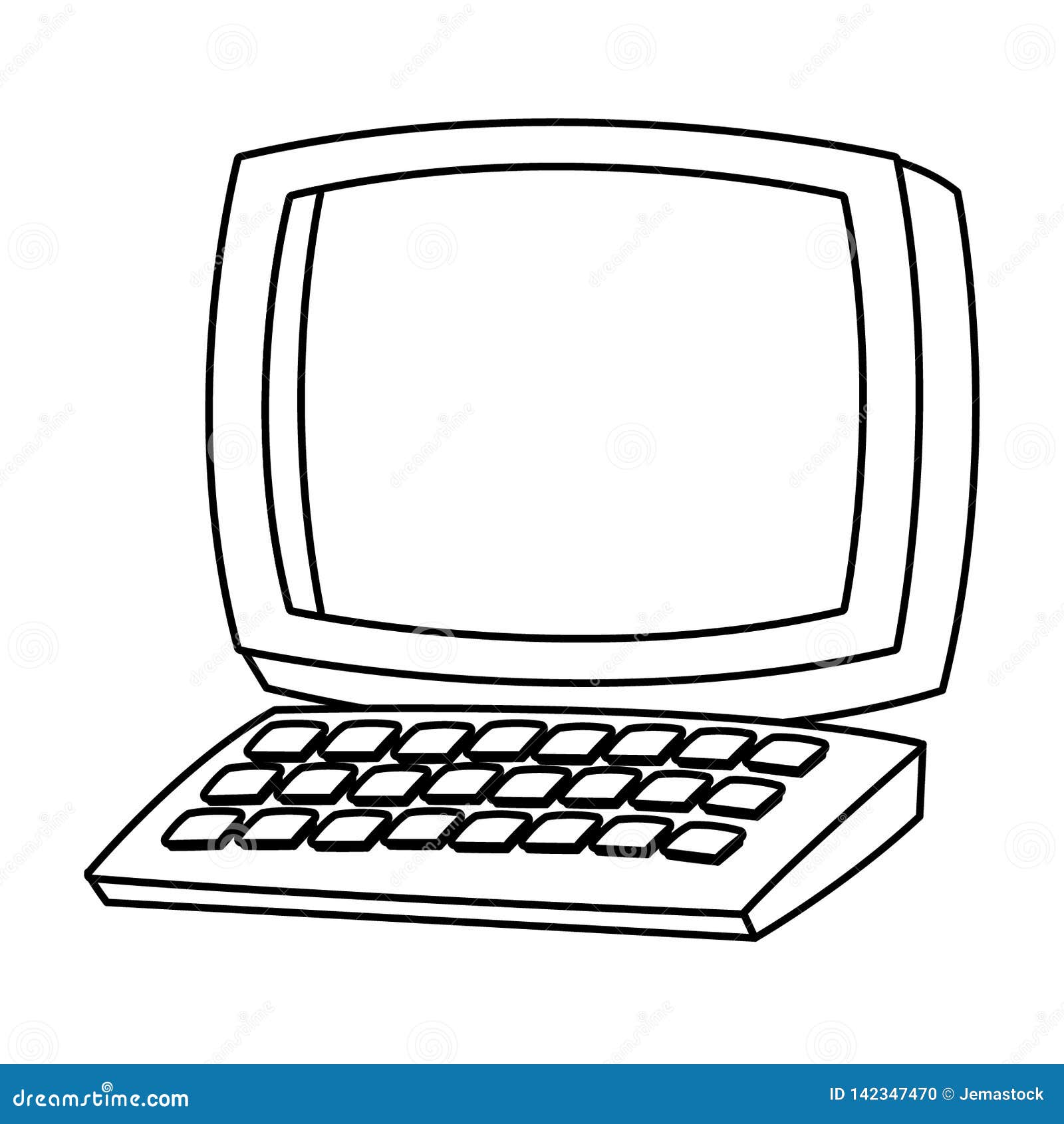 Computer Keyboard Drawing Cartoon