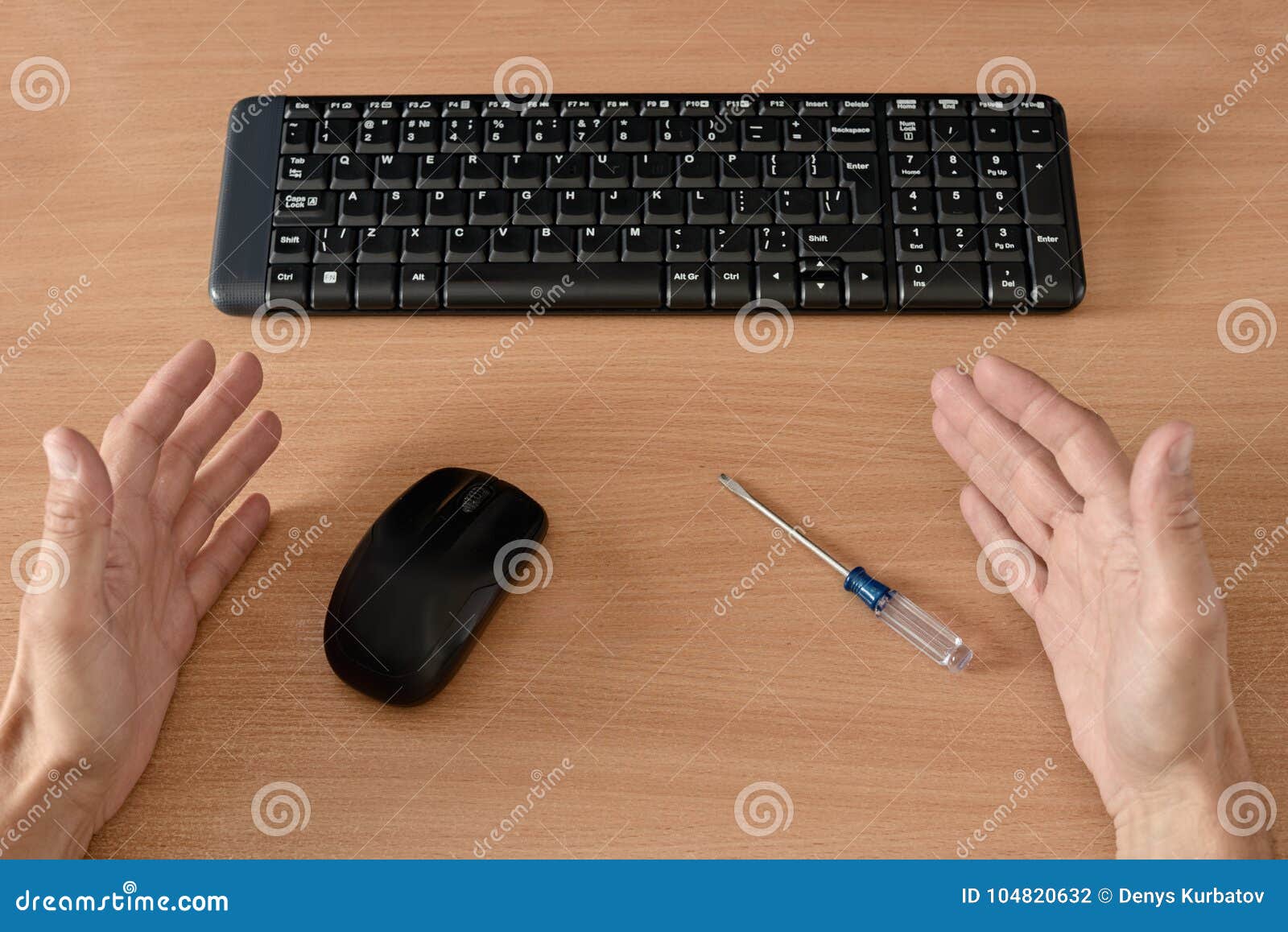Desk with computer mouse stock photo. Image of disassemble - 104820632