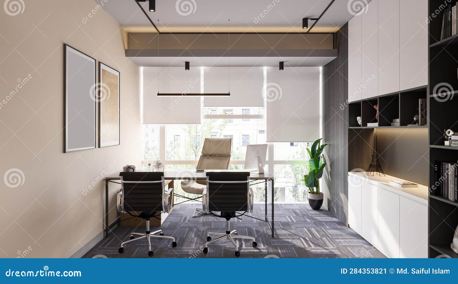 Desk Delights Stylish and Functional Office Desk Designs Stock Image ...