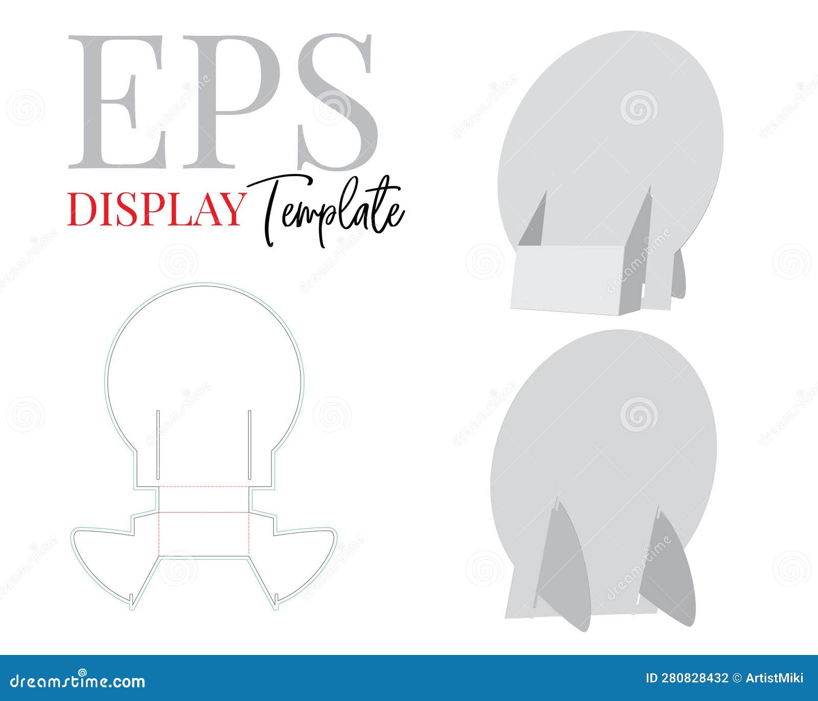 Desk Display in a Shape of a Circle, Vector. Die Cut Template Stock ...