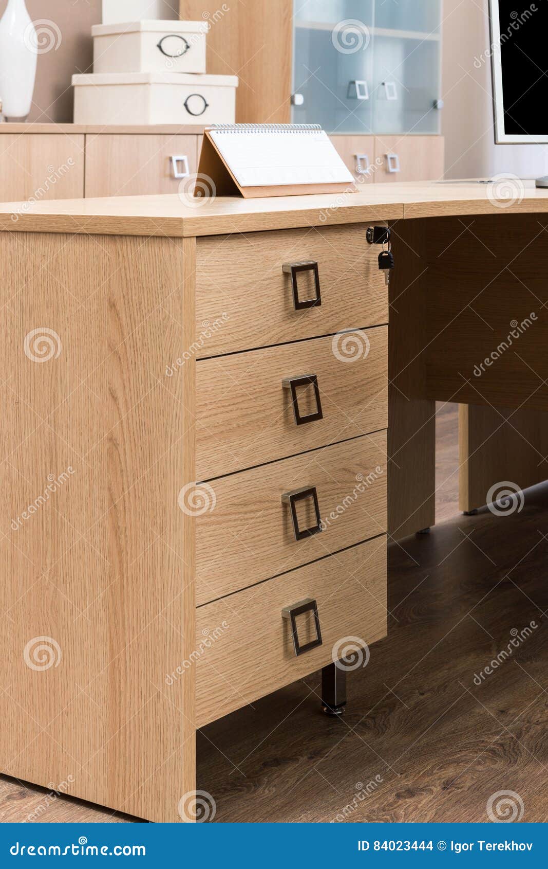 Desk with drawers stock photo. Image of comfortable, manager - 84023444