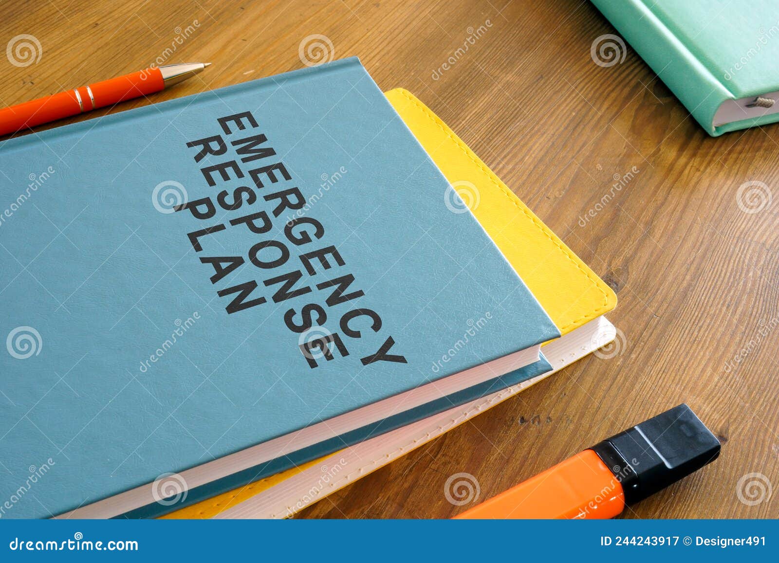 Desk with Emergency Response Plan on it. Stock Image - Image of ...