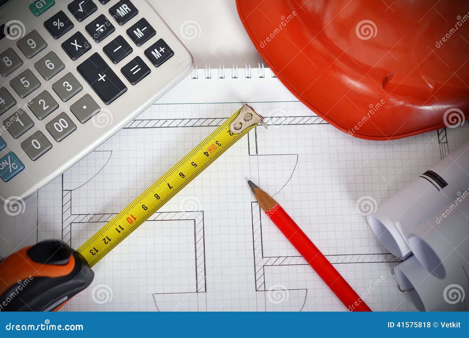 Desk Engineer stock photo. Image of estate, drafting - 41575818
